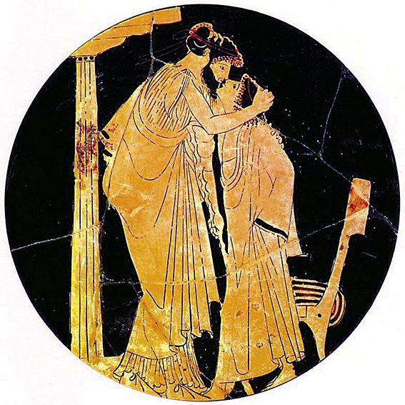 baiser eraste et eromene vase grec | argoul